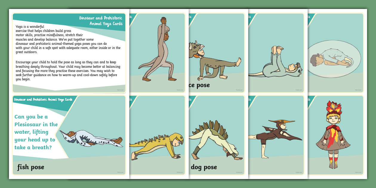 Dinosaur and Prehistoric Animal Yoga Cards