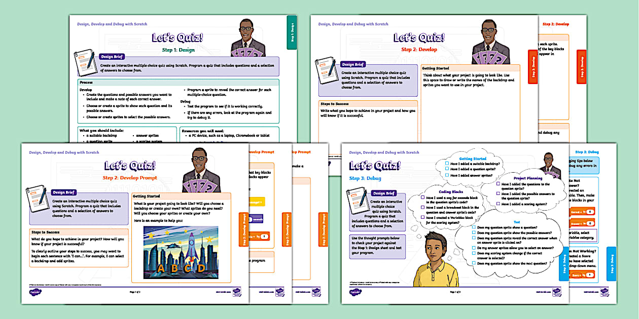 UKS2 Design, Develop and Debug with Scratch: Let's Quiz! UKS2 Design, Develop and Debug with Scratch: Let's Quiz!