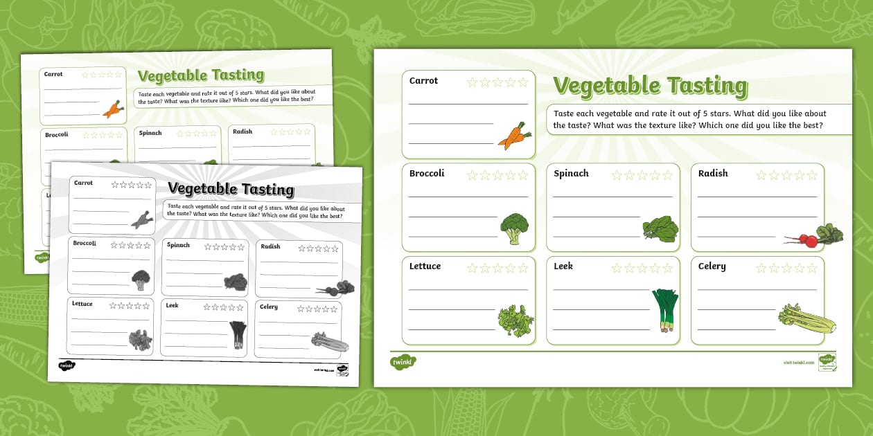 Vegetable Tasting Review Writing Template - Twinkl