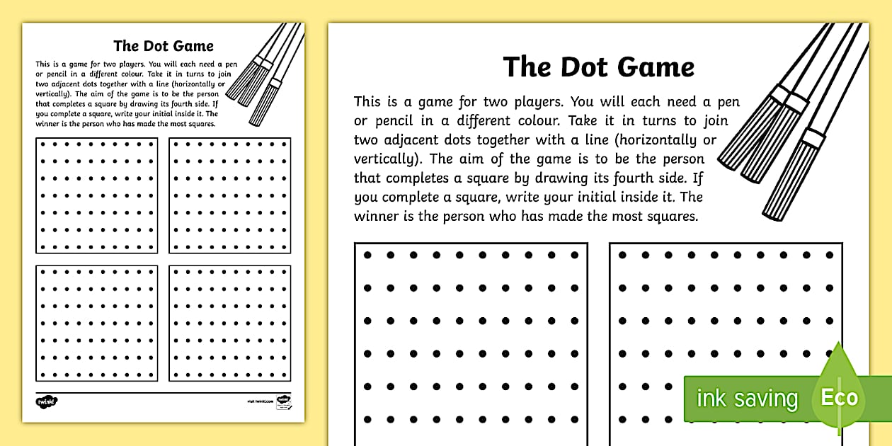 Dot Game Worksheet / Worksheet (teacher made) - Twinkl