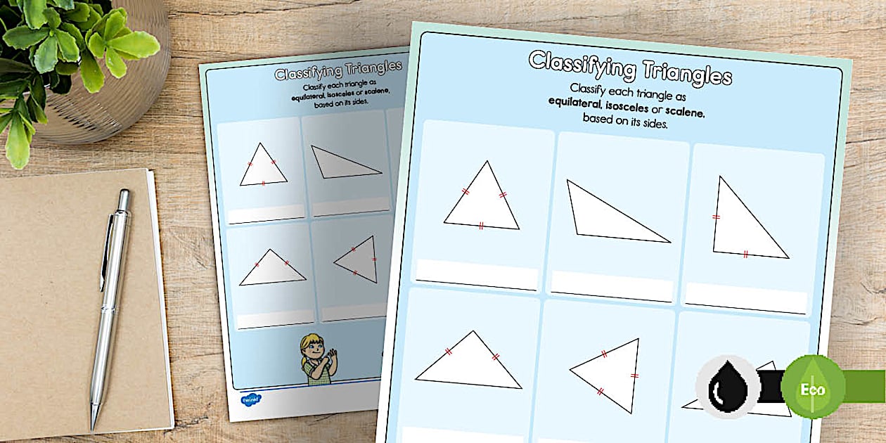Classify Triangles Worksheet | Twinkl Canada - Twinkl