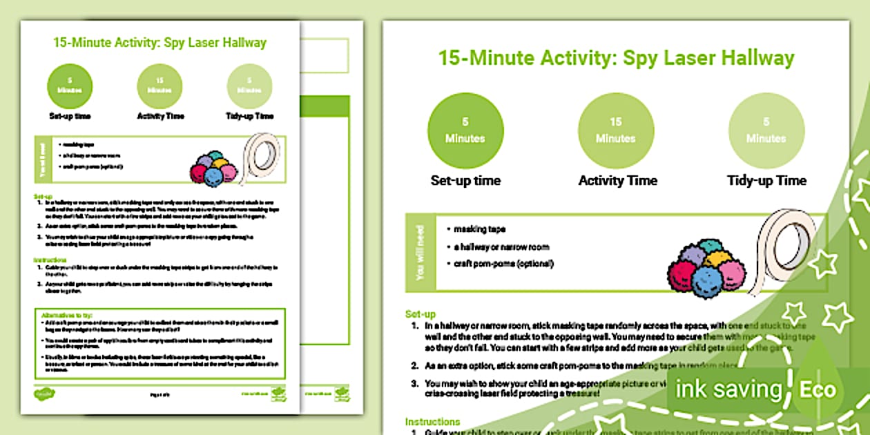 15-Minute Activity: Spy Laser Hallway (teacher made)
