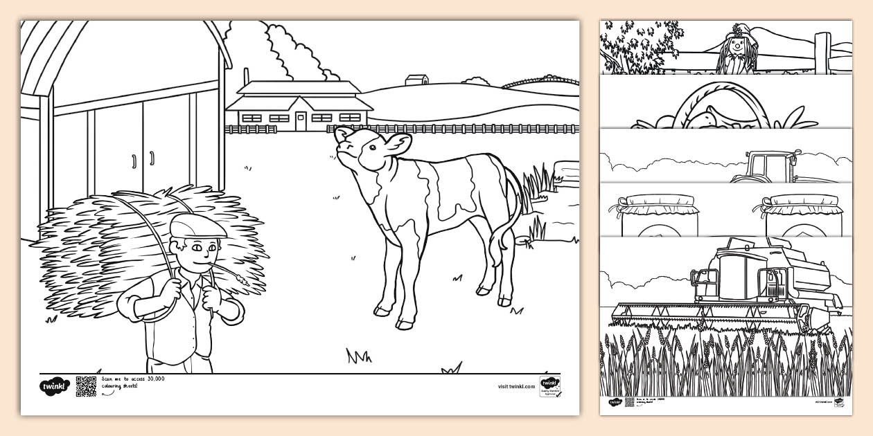 Harvest Festival Colouring Pictures (teacher made) - Twinkl