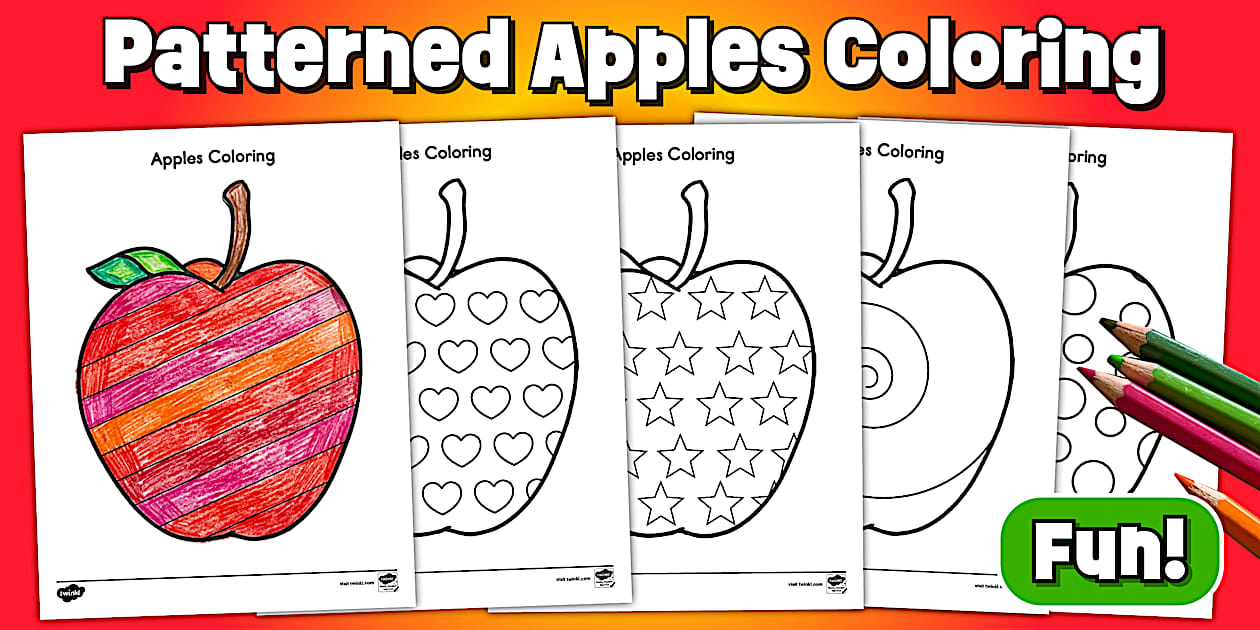 Patterned Apples Coloring Pages