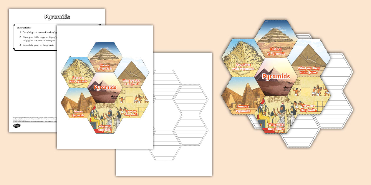 Pyramids Hexagon Writing Template (teacher made) - Twinkl