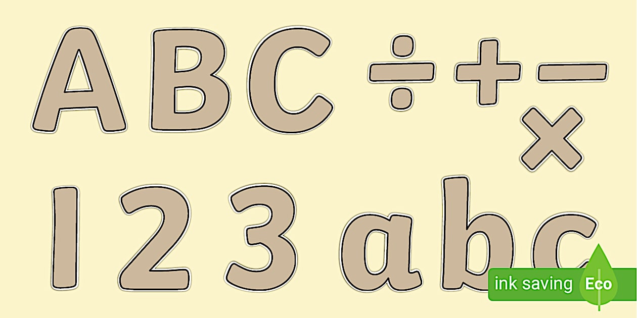 Beige Display Lettering (teacher made) - Twinkl