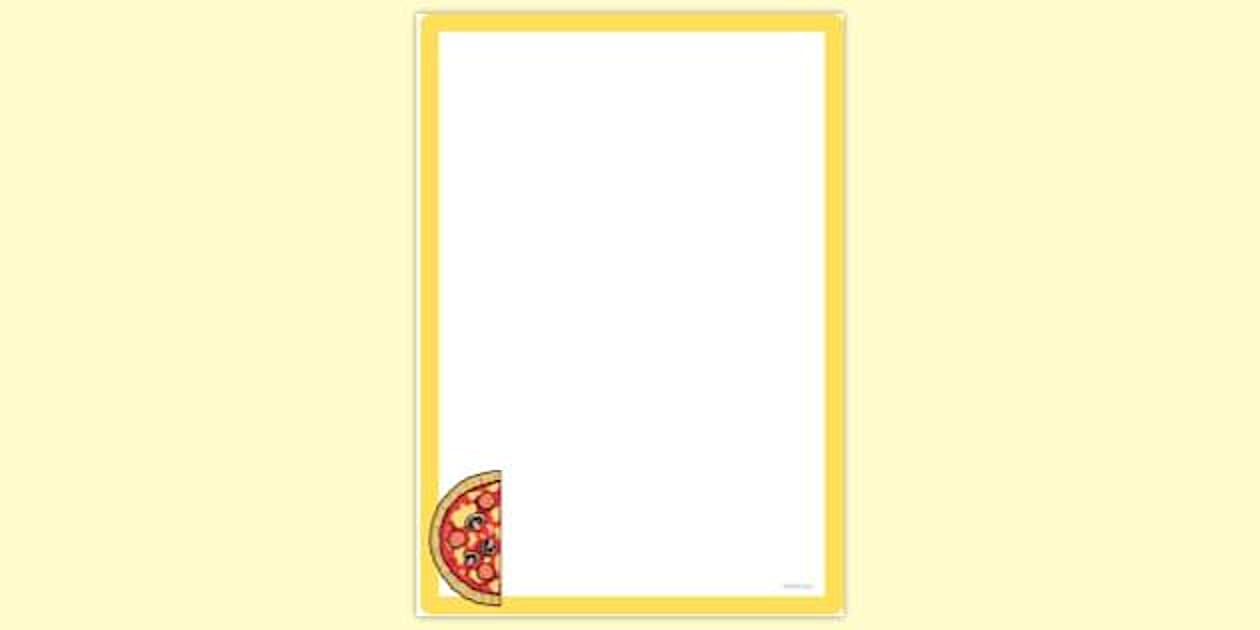 Simple Blank Half a Pizza Page Border | Page Borders