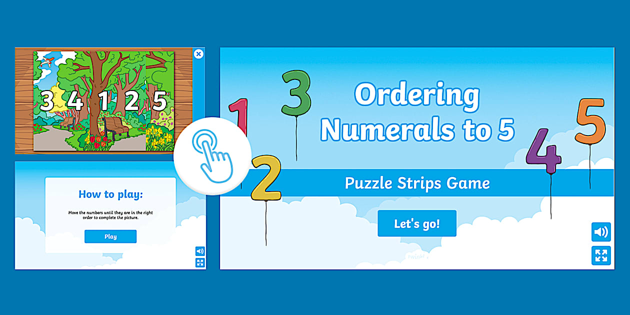 👉 Ordering Numerals to 5 Interactive Puzzle Strips Game