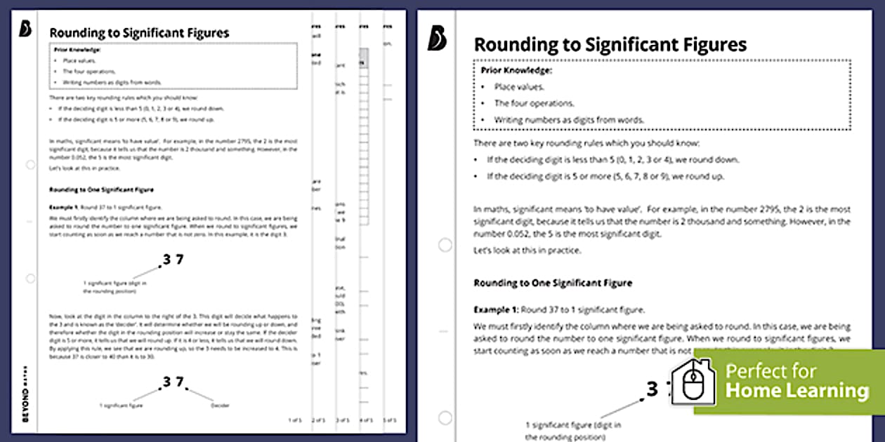 👉 Rounding to Significant Figures - Home Learning | KS3 Maths