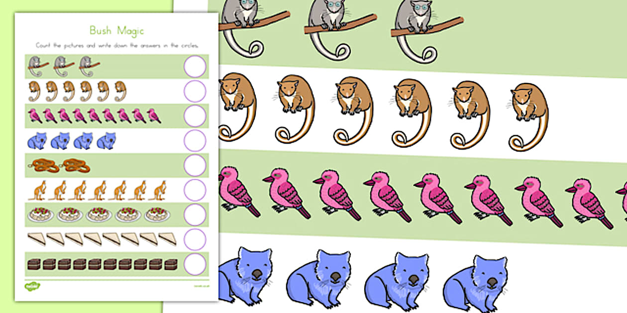 Editable Counting Sheet to Support Teaching on Possum Magic