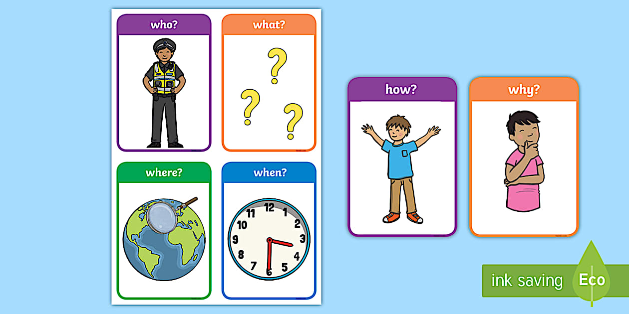 👉 Who What Where When Cards (teacher made) - Twinkl