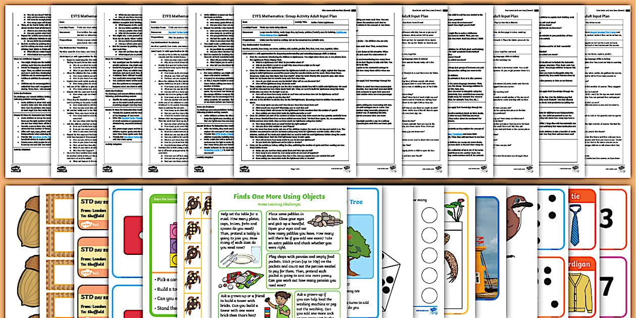 EYFS Maths Finds One More Using Objects Planning Pack
