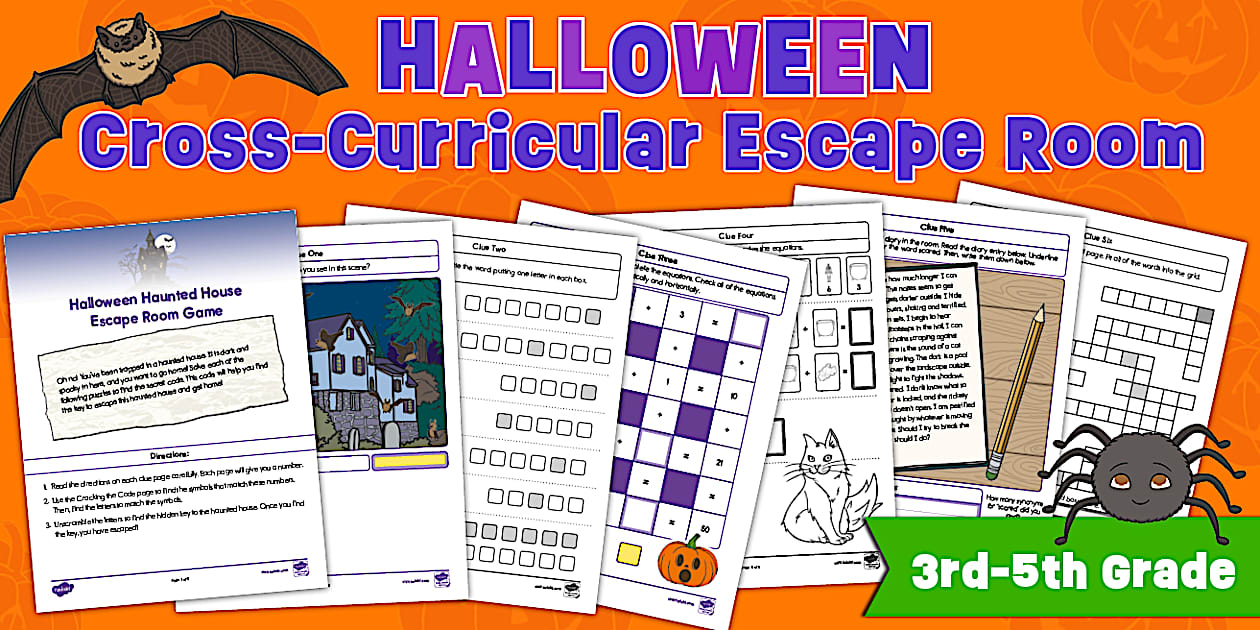 Spooky Haunted House Cross-Curricular Escape Room for 3rd-5th Grade