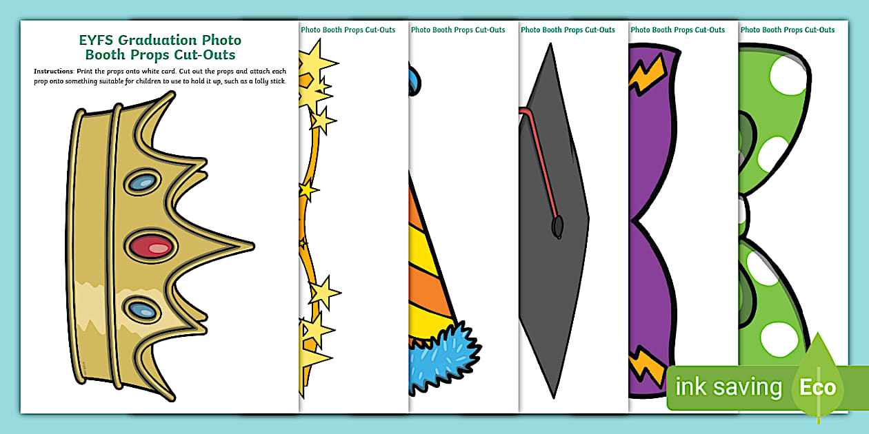 EYFS Graduation Photo Booth Props Cut-Outs - Twinkl