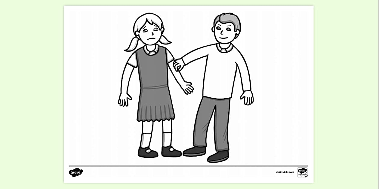 Child Pinching Eyes Open Colouring Sheet | Colouring Sheets