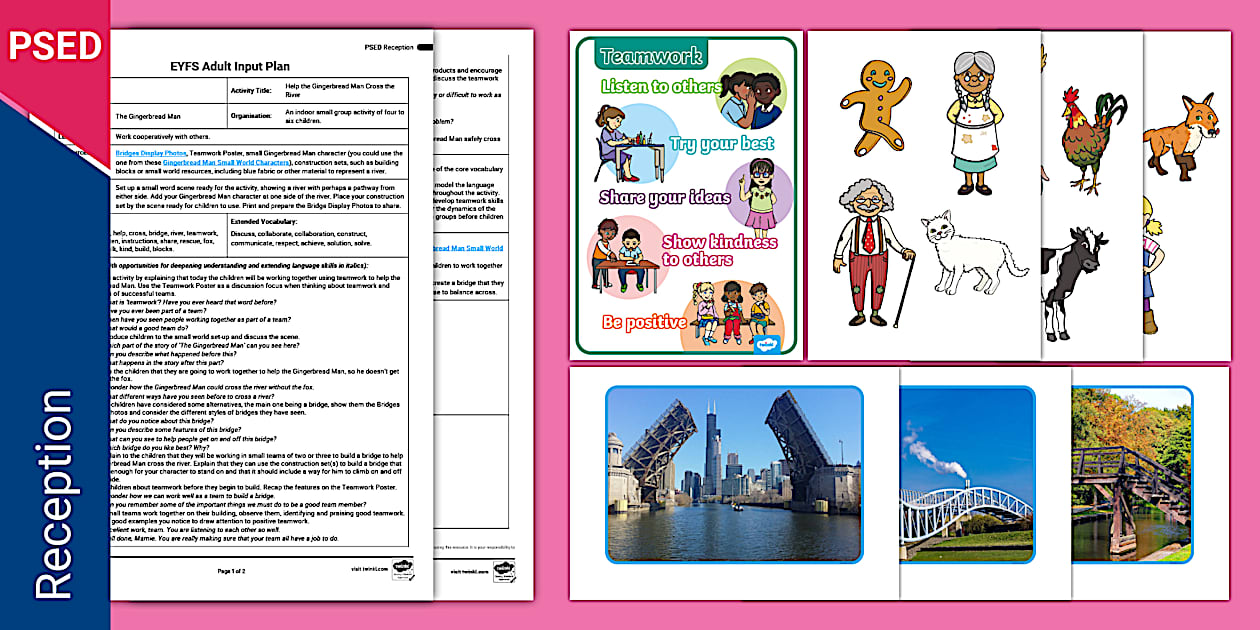 EYFS Help The Gingerbread Man Cross the River Plan Pack