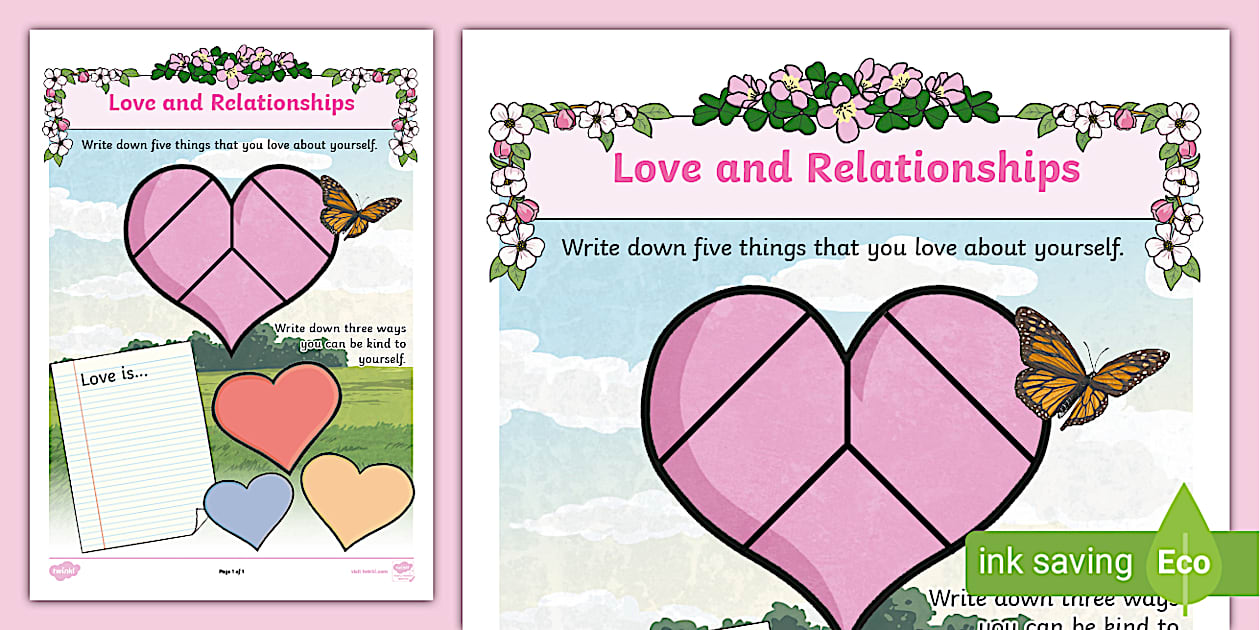RSHP Love and Relationships Activity Sheet (teacher made)