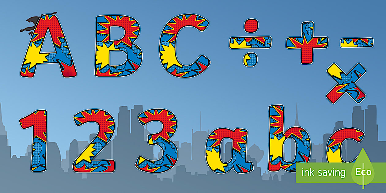 Superhero Lettering for Displays - Alphabet Display Letters