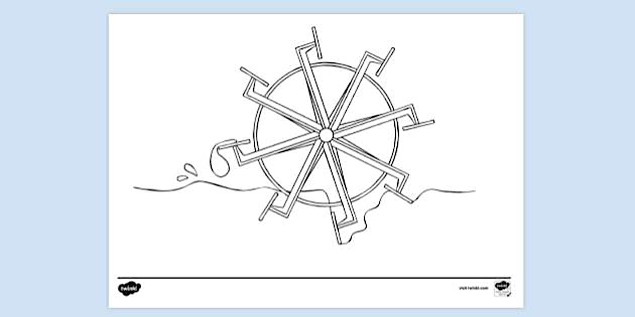 Paddle Steamer Wheel Colouring | Colouring Sheets - Twinkl
