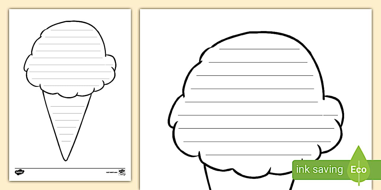 Ice Cream Cone Writing Template, Ice Cream (Teacher-Made)