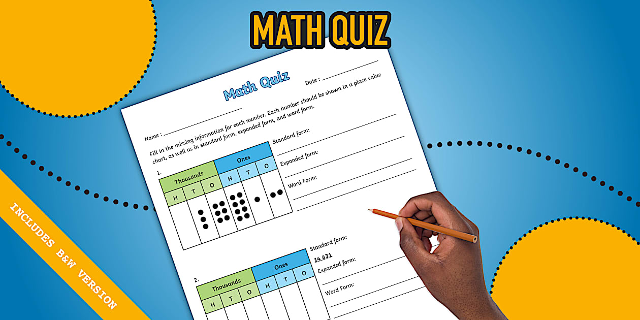 Grade 5 Whole Numbers to 100 000 Mini Assessment 2 and Rubric