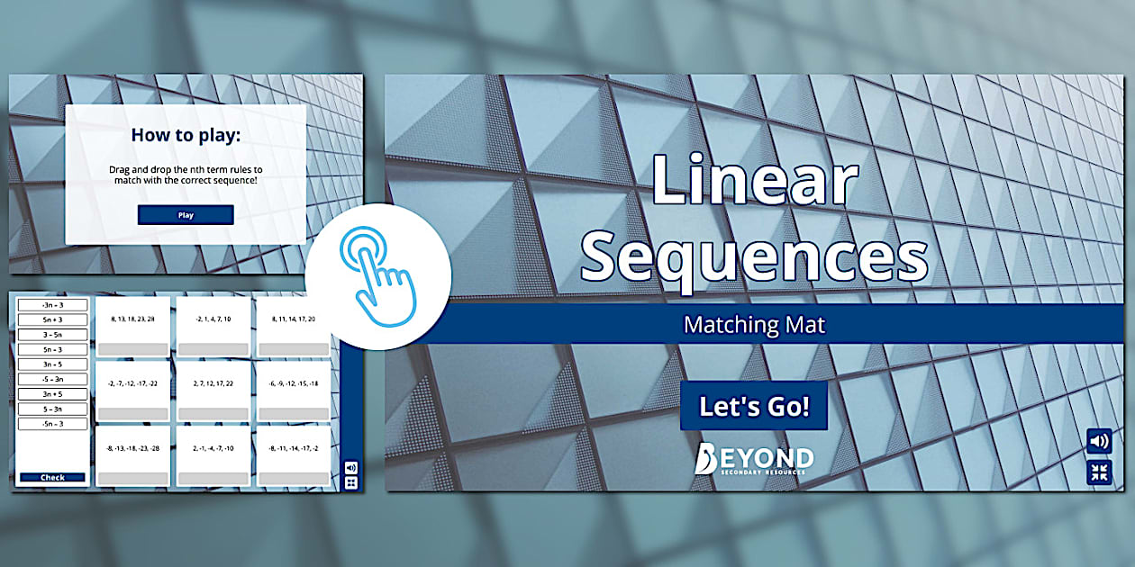 Linear Sequences Matching Mat | KS3 Maths | Beyond - Twinkl