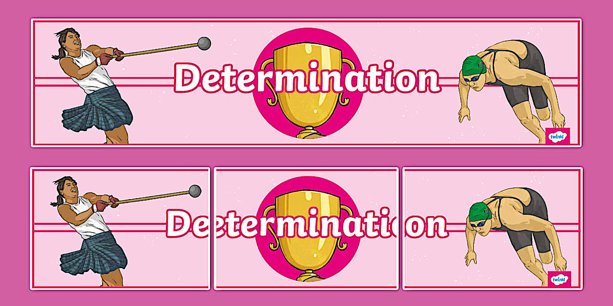 Determination Sporting Value Display Banner - Twinkl