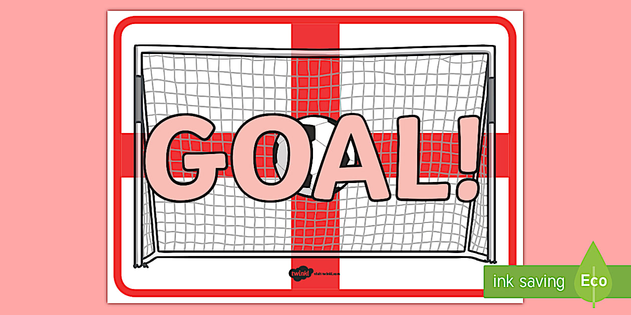 Black and White England Goal Display Poster (teacher made)