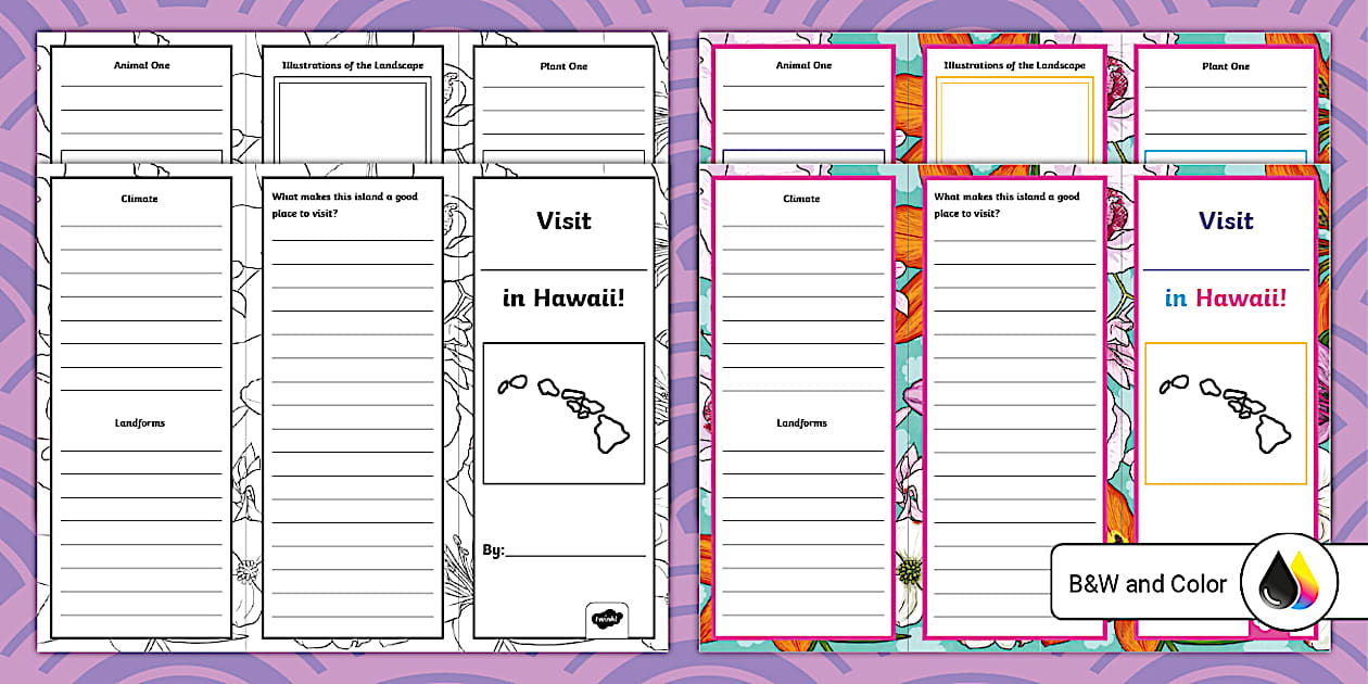 Islands of Hawaii Travel Brochure Project and Rubric