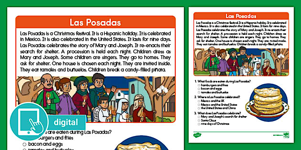 First Grade Los Posadas Reading Passage Comprehension