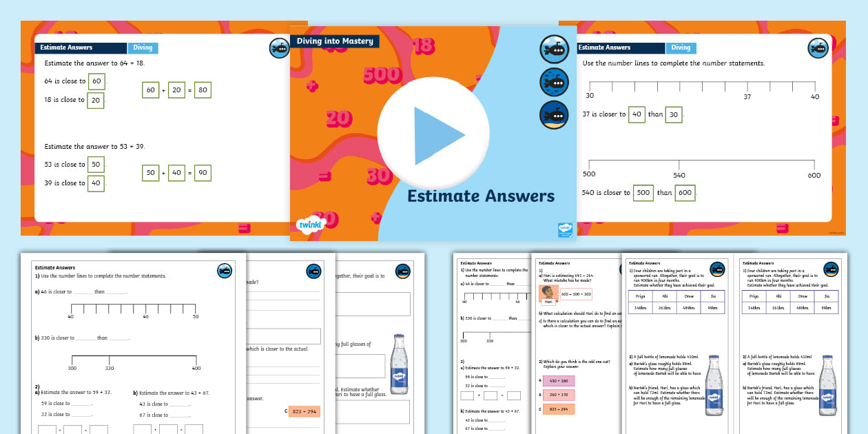 👉 Year 3 DiM: Step 20 Estimate Answers Teaching Pack