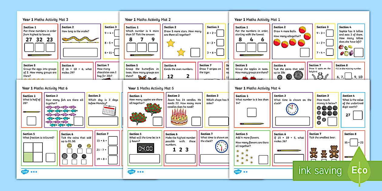 Year 1 Maths Worksheets | Australian Curriculum | Twinkl