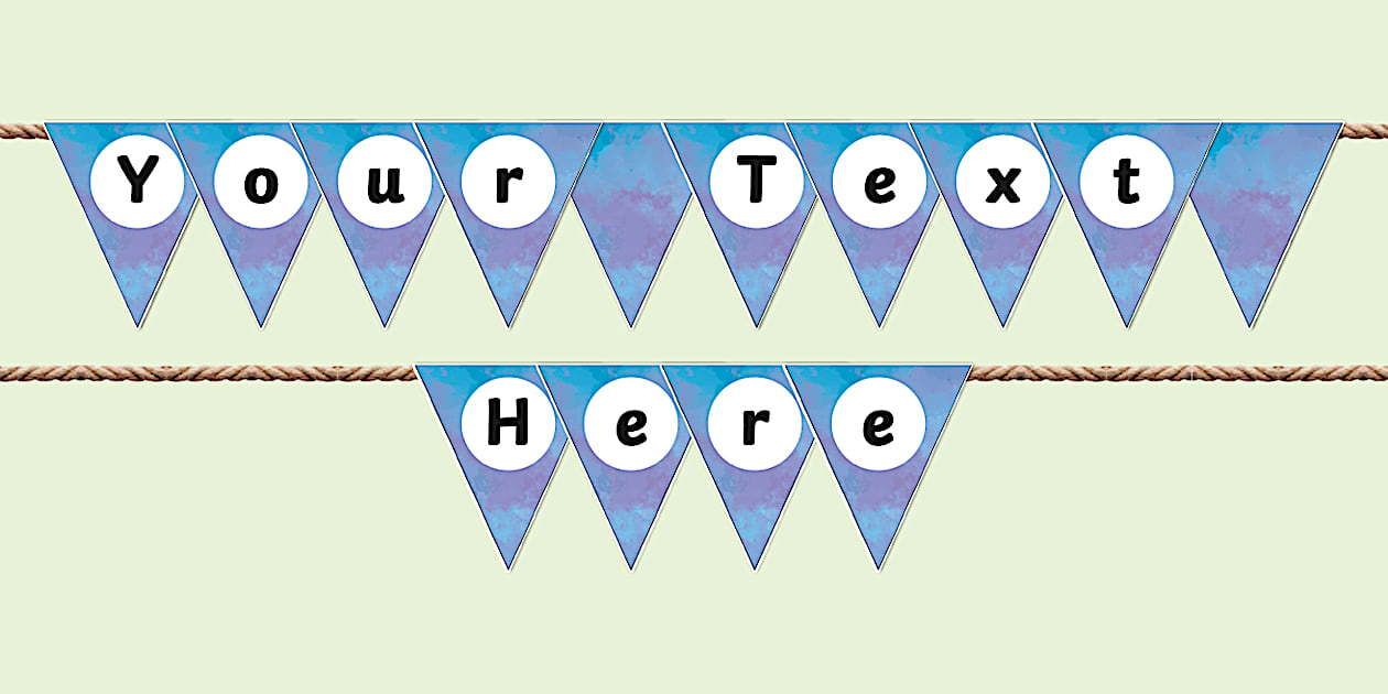 Editable Circle Blue Purple Watercolour Bunting - Twinkl