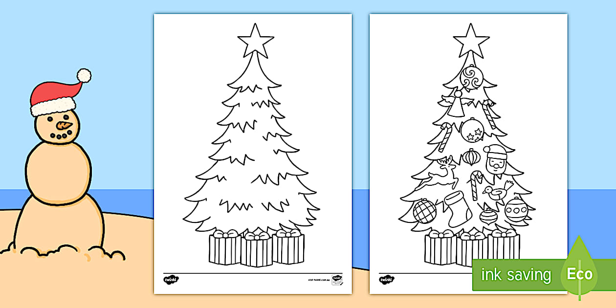 Christmas Tree Colouring Sheet | Primary Resources - Twinkl