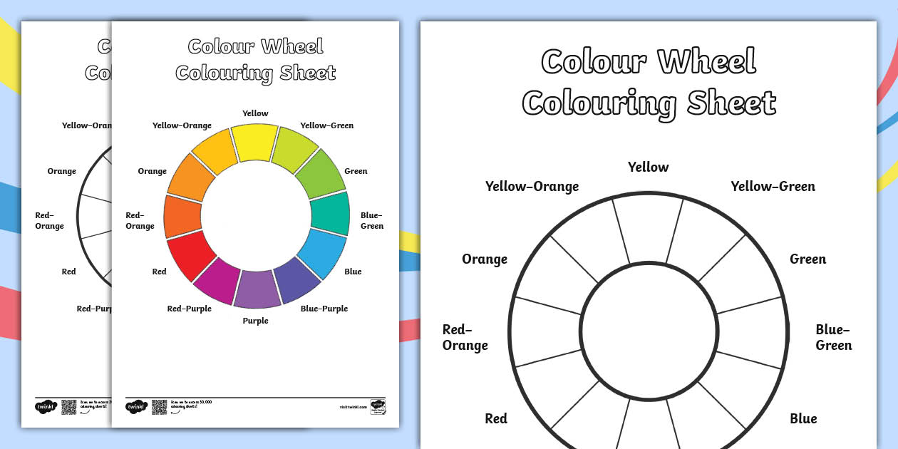 Colour Wheel Colouring Sheet – Colouring – Twinkl Resources