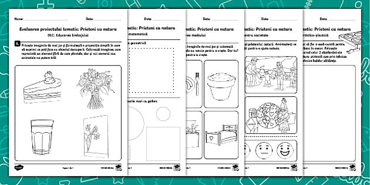 Evaluare proiect tematic: Prieteni cu natura – Fișe grupa mică