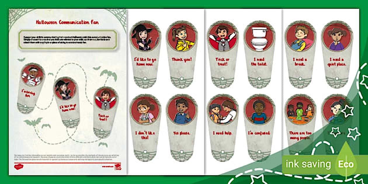 Halloween Communication Fan (teacher made) - Twinkl