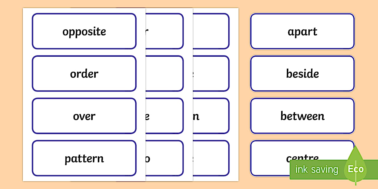 Year 2 2014 National Curriculum Geometry Position and Direction Vocabulary