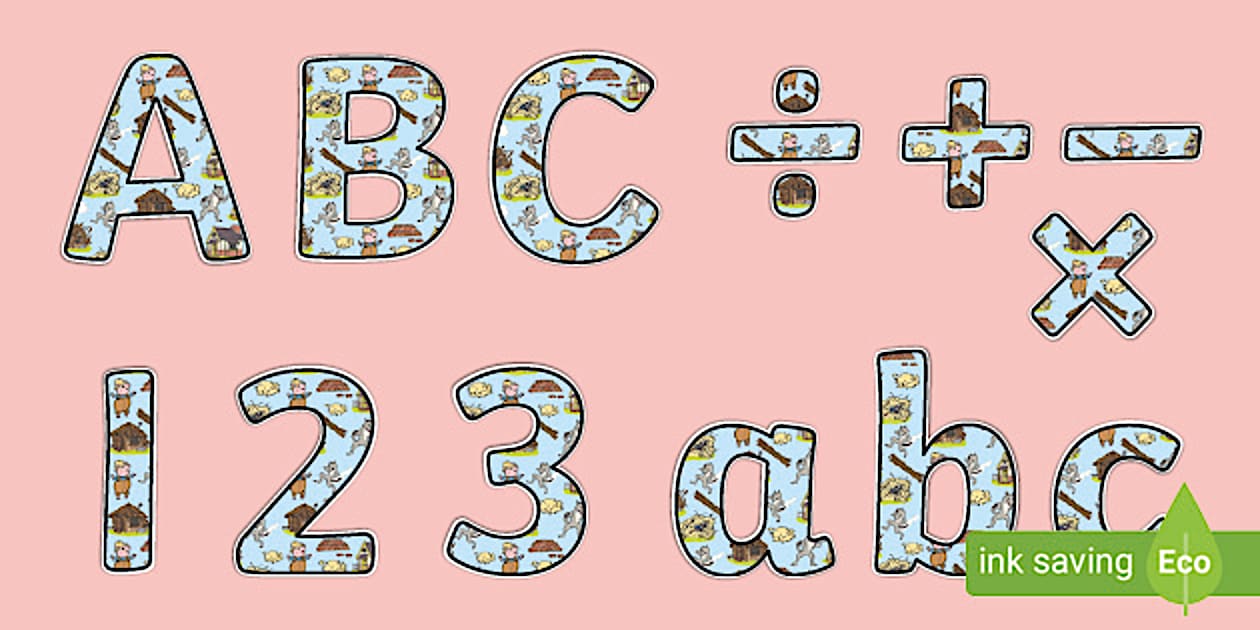 The Three Little Pigs Small Lowercase Display Lettering - letters