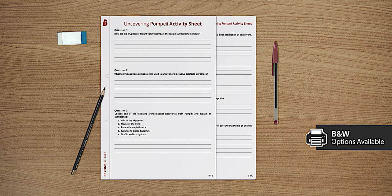 Uncovering Pompeii Activity (teacher made) - Twinkl