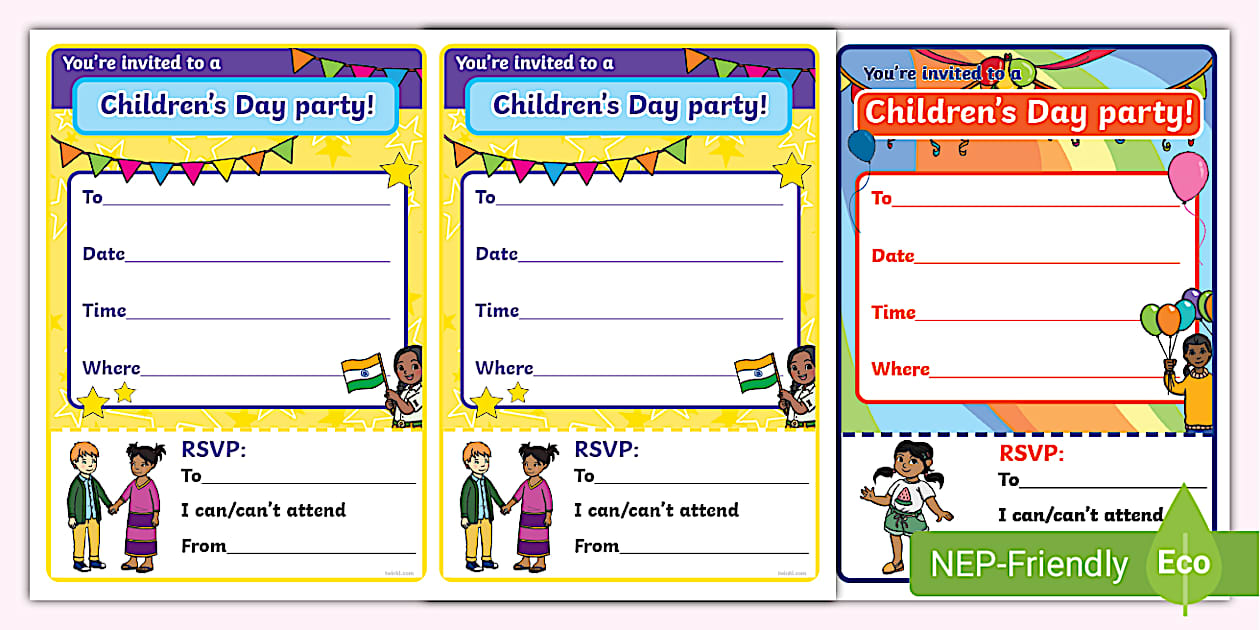 Children's Day Invitation Card Templates | Twinkl Resources