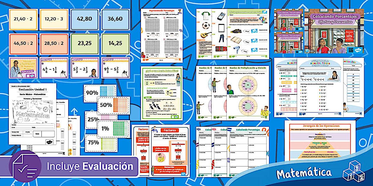 Pack | Matemática | 6° Básico | Porcentajes | Fracciones