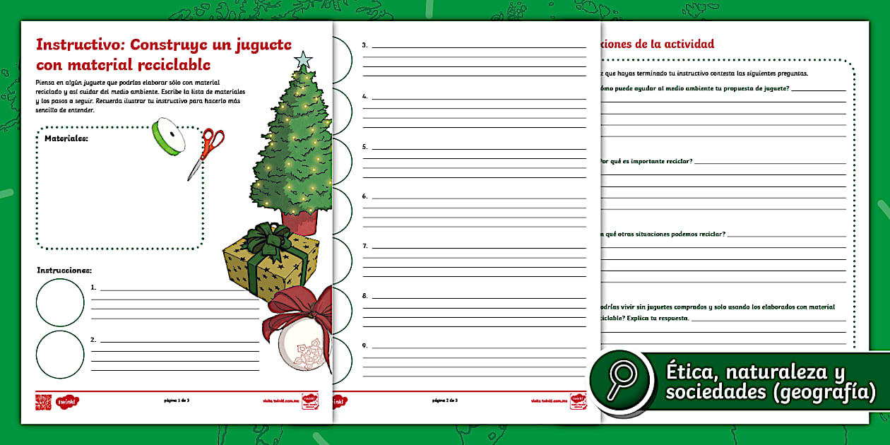 Juguete con material reciclable - instructivo (teacher made)