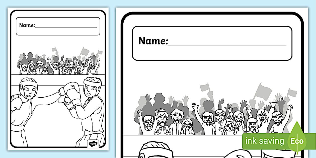 Boxing Colouring Book Cover | Twinkl | Stationery | KS1