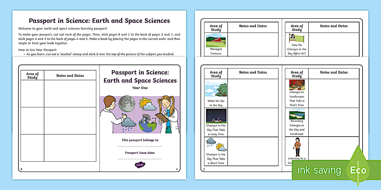 QLD Year 1 Earth and Space Sciences Passport Booklet
