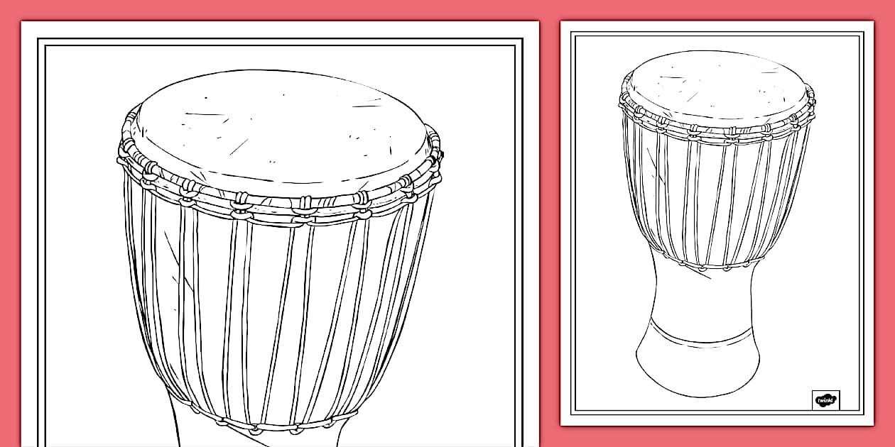 Djembe Drum Coloring Sheet