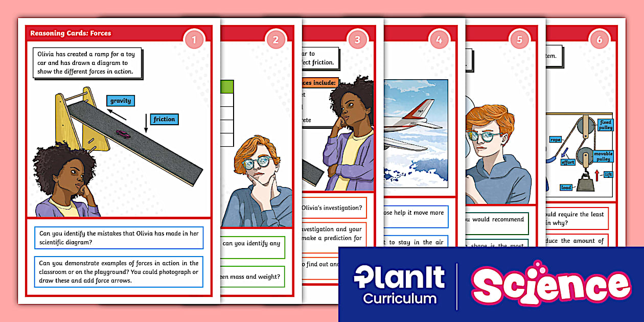 Science: Forces: Year 5 Reasoning Cards (teacher made)