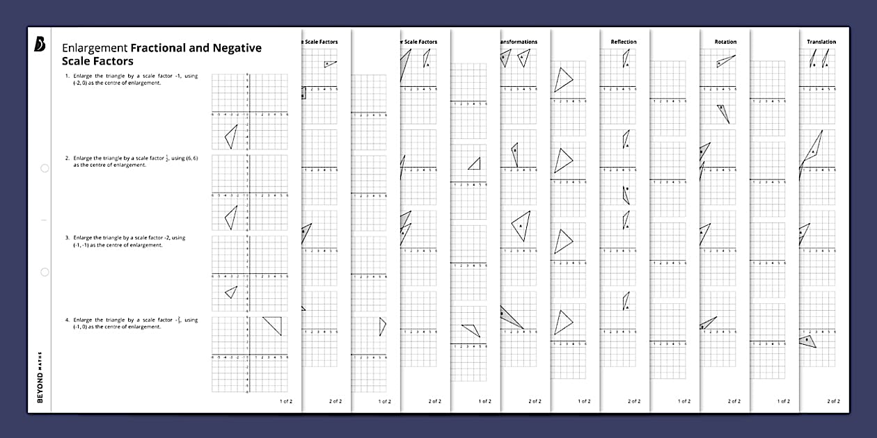 Year 7-8 Geometry Transformation Worksheet | Enlargement NZ