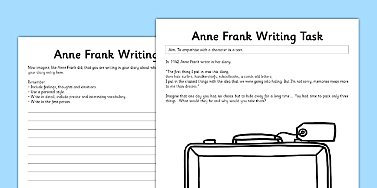 Editable Anne Frank Writing Task (Hecho por educadores)