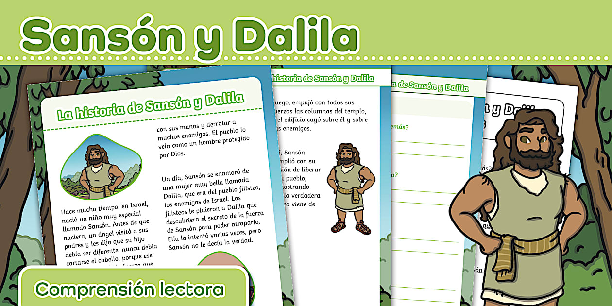 Lectura: Historia de Sansón y Dalila (PDF) | Twinkl